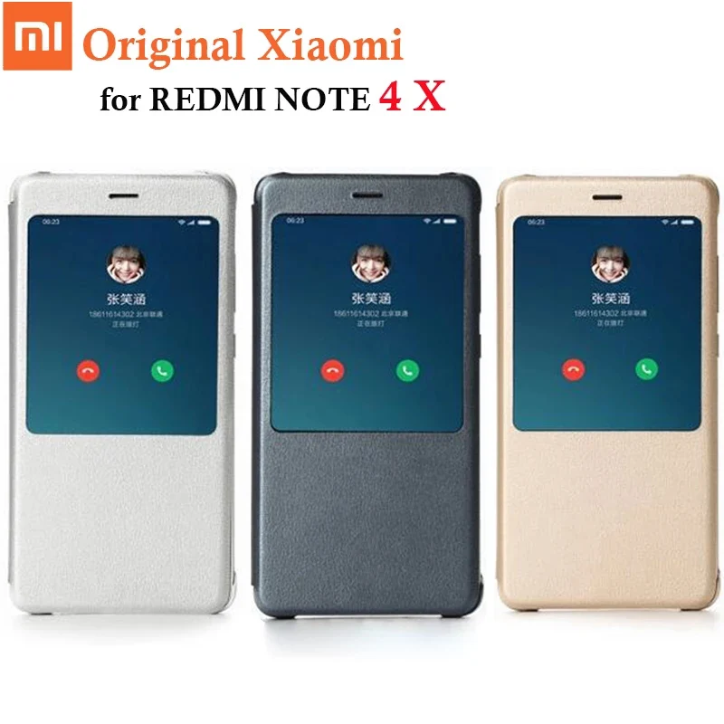 Funda-de-piel-sint-tica-para-Xiaomi-Redmi-Note-4-Note-4X-100-Original-5 ...