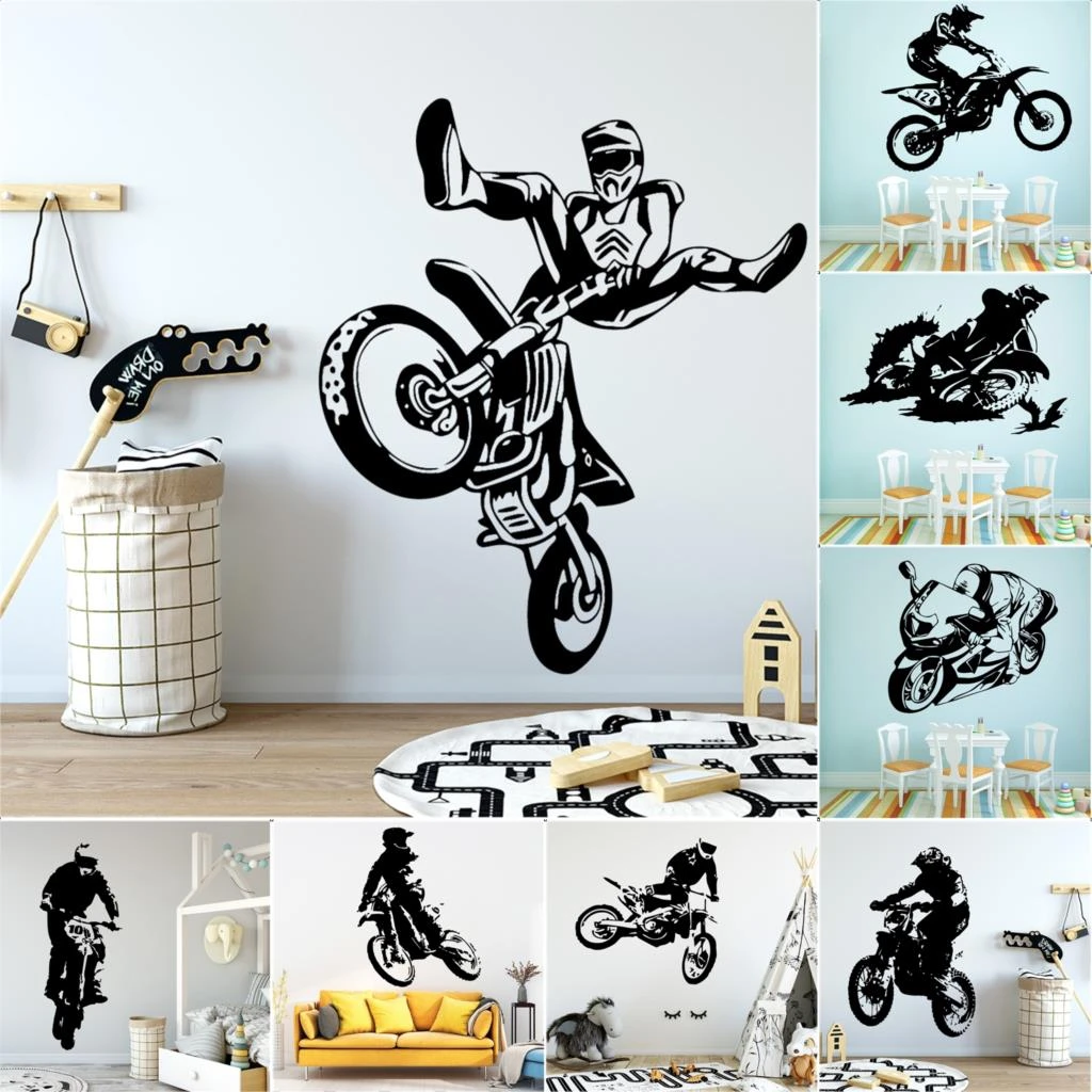 Off-road Motorbike Wall Stickers Wall-sticker For Kids Room Living Room ...