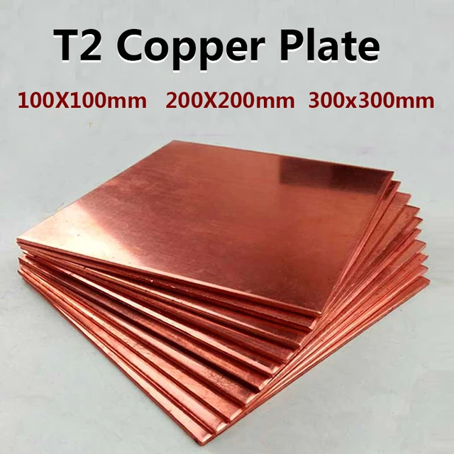 99.9% Copper Sheet T2 Copper Plate Pure Copper Cu Metal 100*100mm,200*200mm,300*300mm