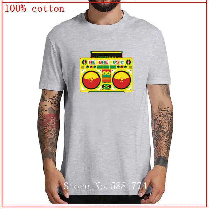 2020 new Reggae Rasta Boombox Red Gold and Green Jamaica Mens clothes T ...