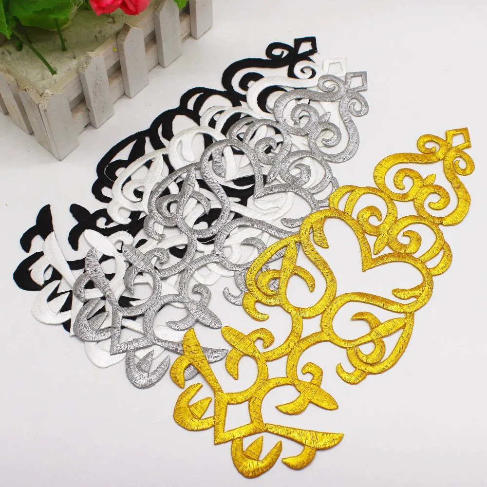 Gold-Embroidered-Patches-Iron-On-Cosplay-Lace-Trims-Vintage-Dress ...