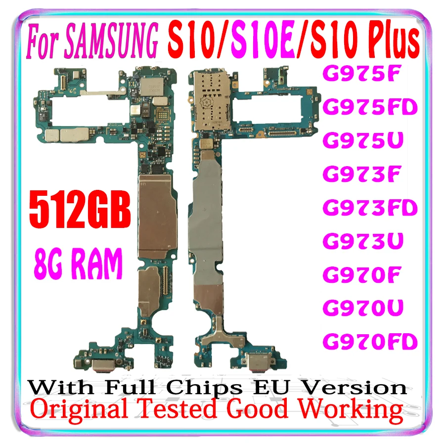 Placa base desbloqueada Original para Samsung Galaxy S10 Plus, 512GB, G975F, G975FD, G975U, S10 ...