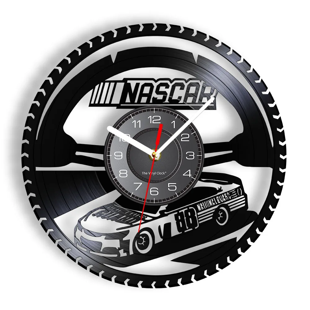 Car Race Laser Cut Longplay Wall Clock Auto Racing Car Competition ...