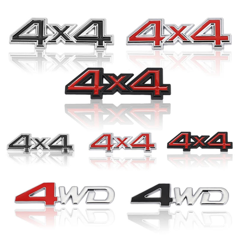 Car-Sticker-4X4-4WD-Logo-Trim-Front-Hood-Grille-Emblem-Badge-Rear-Trunk ...