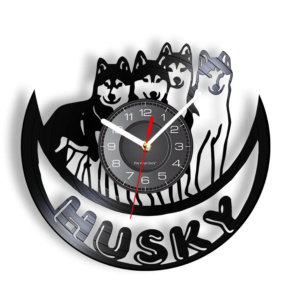 Siberian-Husky-Vinyl-Record-Wall-Clock-Pedigree-Dog-Lover-Home-Decor ...