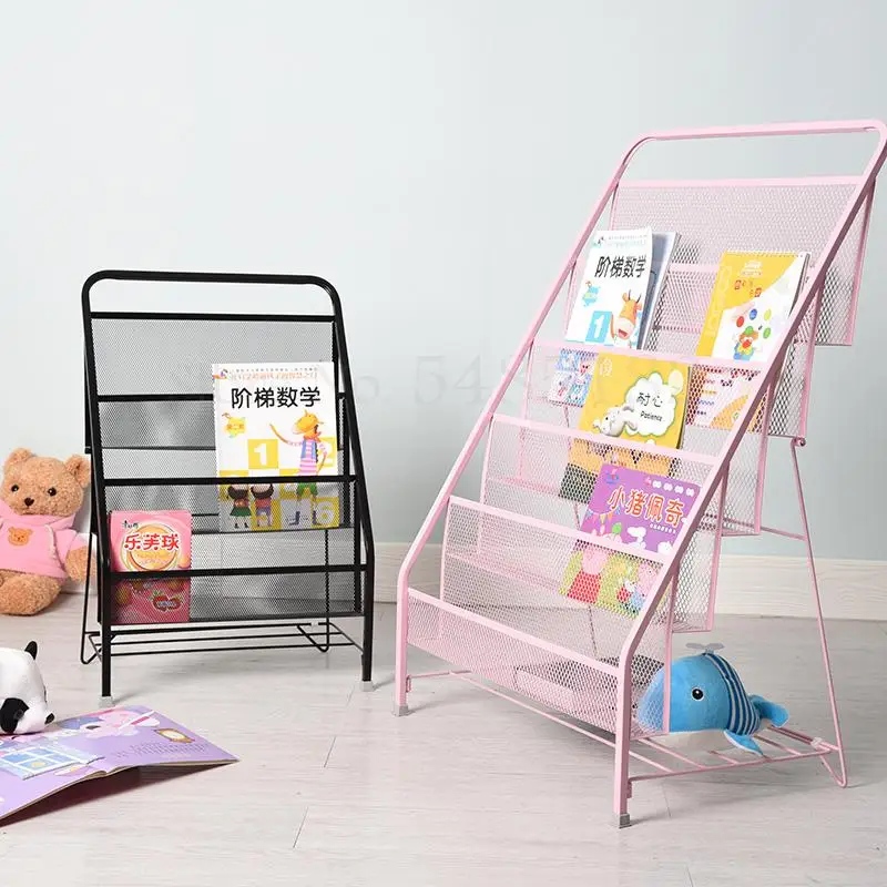 Children's picture book rack kindergarten bookshelf iron baby magazine ...