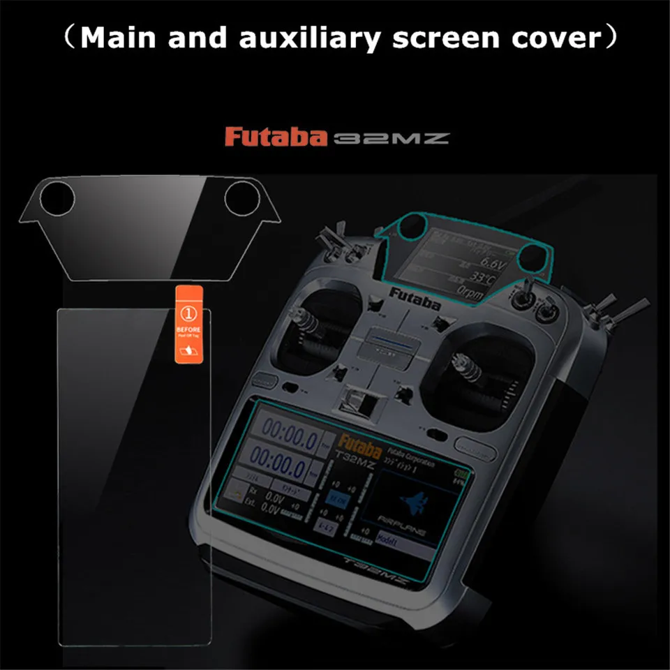 Futaba 32mz T32mz 메인 및 보조 화면 보호기 케이스 라디오 카트 RC 원격 컨트롤러, 송신기 보호 예비 부품|부품 ...