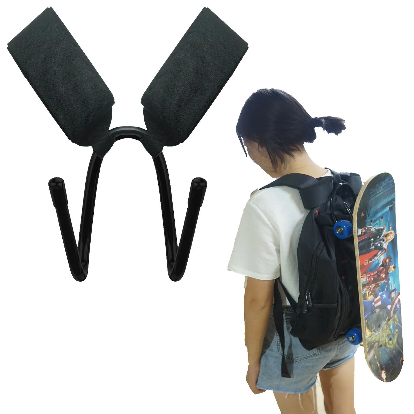 Skateboard-Longboard-Shoulder-Carrier-Carry-Strap-Hook-Backpack ...