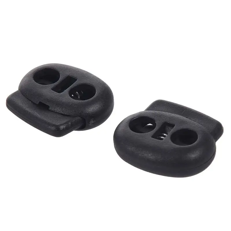 Plastic 5.5mm Dia Spring Loaded Tent Cord Lock Toggles 50pcs Black ...
