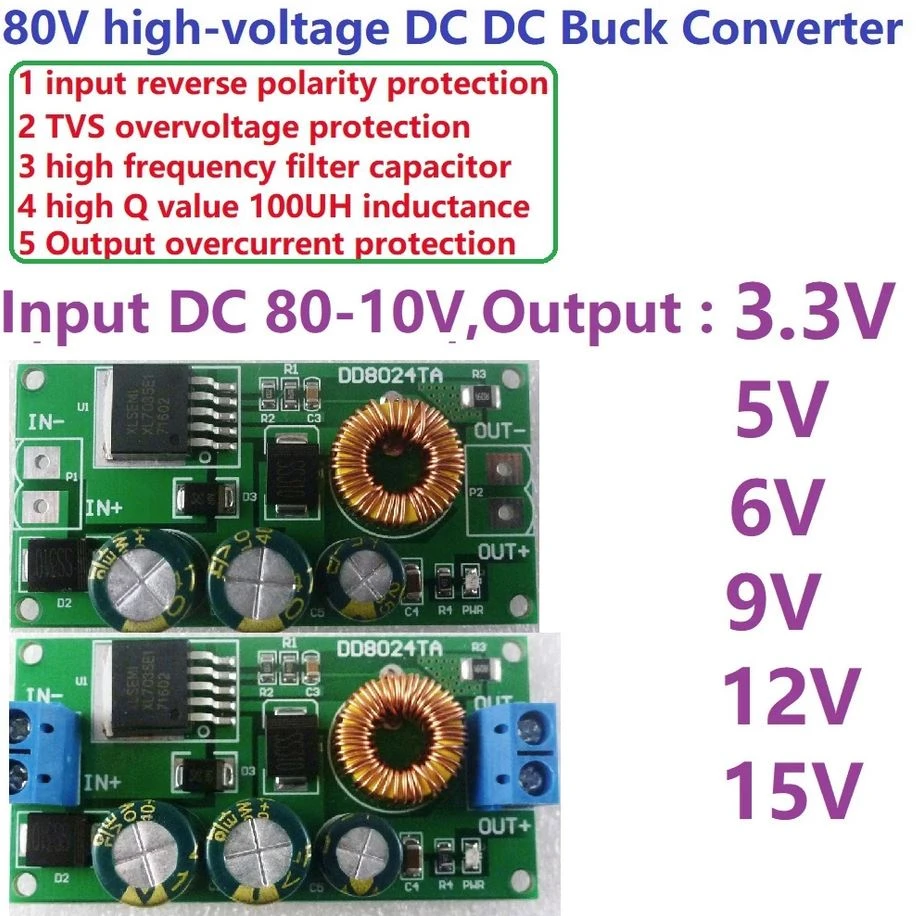 High-voltage Dc-dc Buck Converter Module Step-down Voltage Regulator Board 80v 72v 64v 60v 48v ...