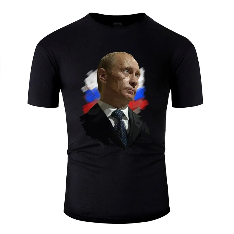 Imprimé président poutine t shirt hommes Hipster hommes t shirts col ...