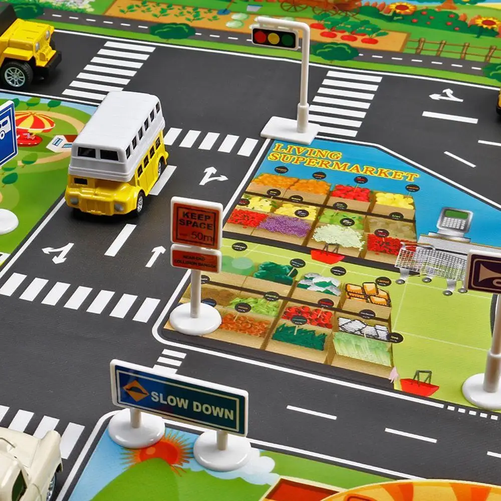 Early Childhood Education Road Sign Large Traffic Scene Map Parking Lot ...