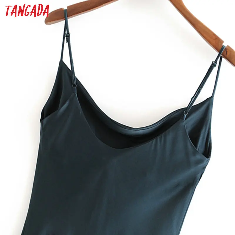 Tangada модное женское однотонное Новогоднее вечернее платье без рукавов с ремешком