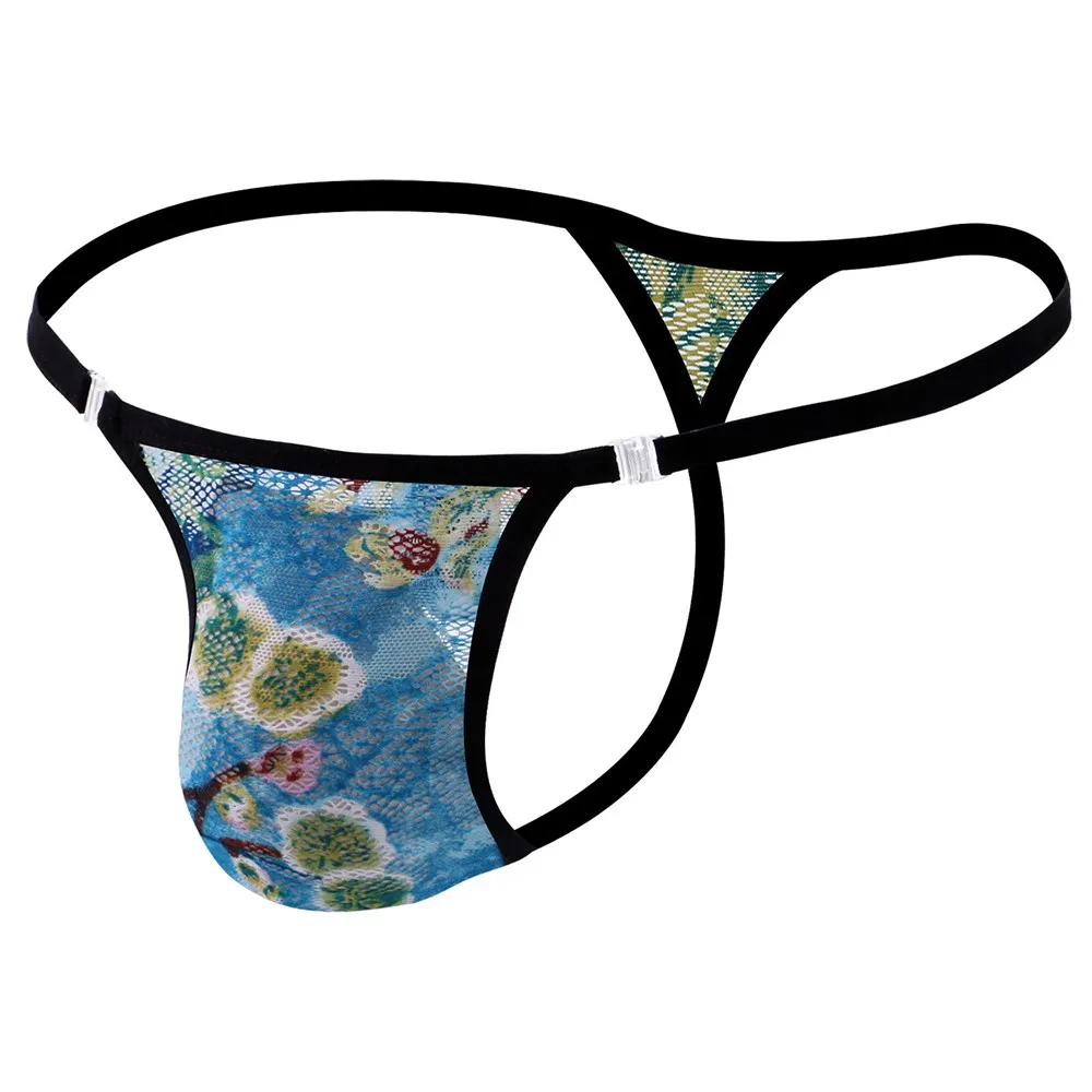 Lace Transparent Pouch Thongs Men Mesh String Underwear T-tack G String ...