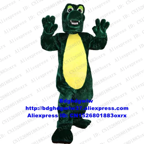 Gr-n-Krokodil-Alligator-Dinosaurier-Dino-Maskottchen-Kost-m-Erwachsene ...