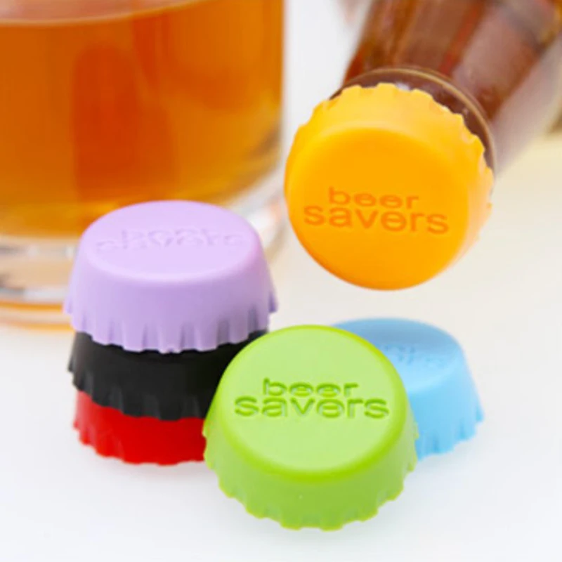 6-Pcs-Silicone-Beer-Bottle-Cap-Reuse-Practical-Colorful-Leak-Free-For ...