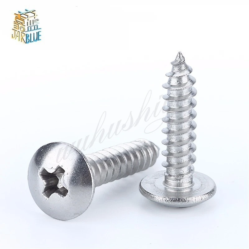 50PCS M3 M4 M5 Stainless Steel 201 Large Flat Head Self Tapping Screws ...