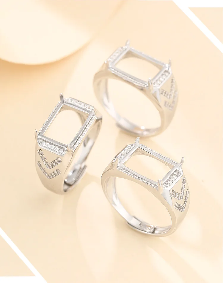 9-12mm-925-STERLING-SILVER-men-s-Semi-Mount-Bases-Blanks-base-blank-Pad ...