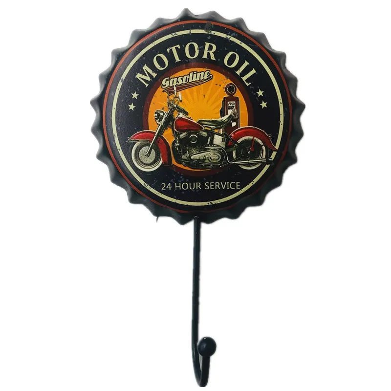 Retro Metal Round Tin Sign with Hanger