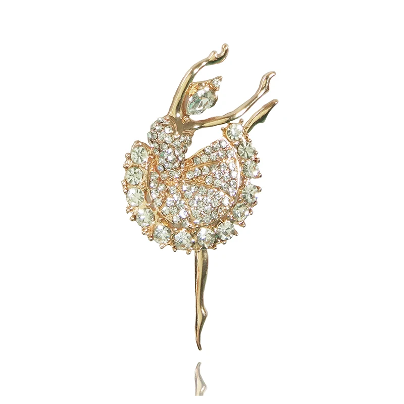 Madrry Ballerina Beautiful Ballet Girl Brass Brooches Shiny Full ...
