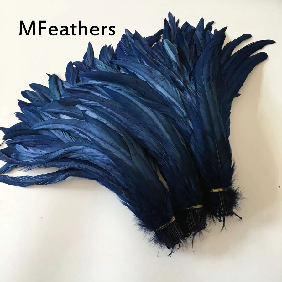100PC Navy Blue Rooster Coque Feathers Length 30 35 CM 12 14" Super ...