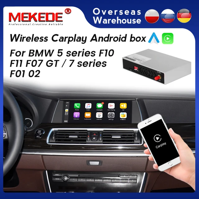 HOT! Wireless Apple CarPlay Android Auto Decoder Box for BMW 5 series ...