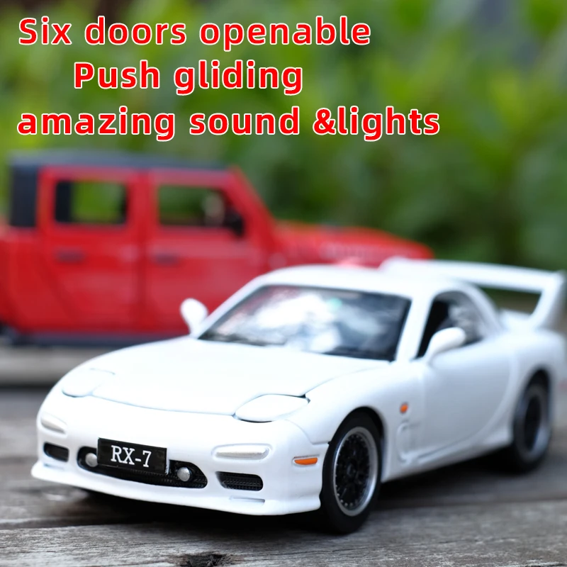 Toy-Car-1-32-Scale-Mazda-RX7-Metal-Alloy-Diecast-Car-Model-Miniature ...