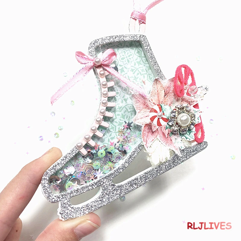 Ice Skate Shaker Popcorn Box Metal Cutting Dies Stencils For Diy ...