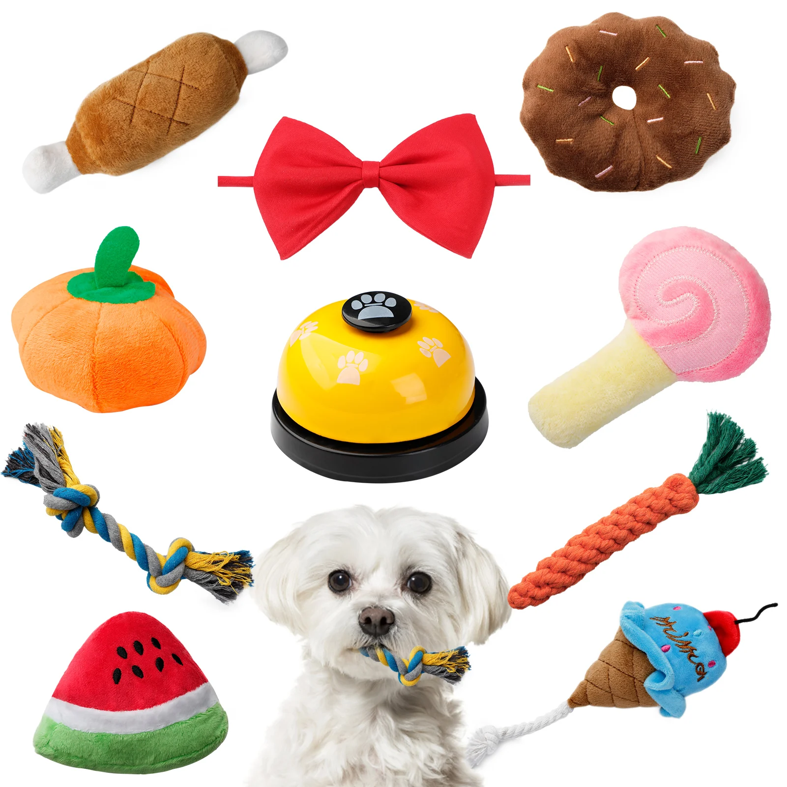 10pcs Dog Squeaky Toys Set Assortment Pet Training Puppy Squeaky 10pcs Dog Squeaky Toys Set Assortment Pet Training Puppy Squeaky