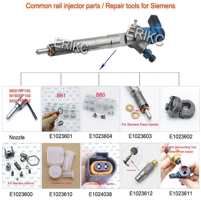 Common Rail Piezo Injector Repair Kits Nozzle M0019p140 Shims B60 B61 ...