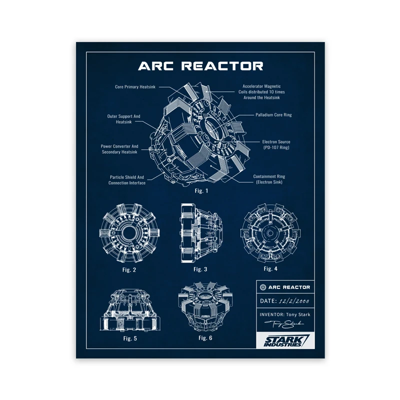 Tony Stark Arc Reactor Blueprints