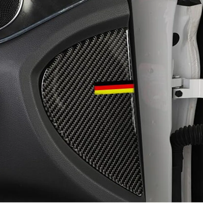 Carbon Fiber Front Door Panel Decoration Cover Trim 2pcs For Mercedes ...