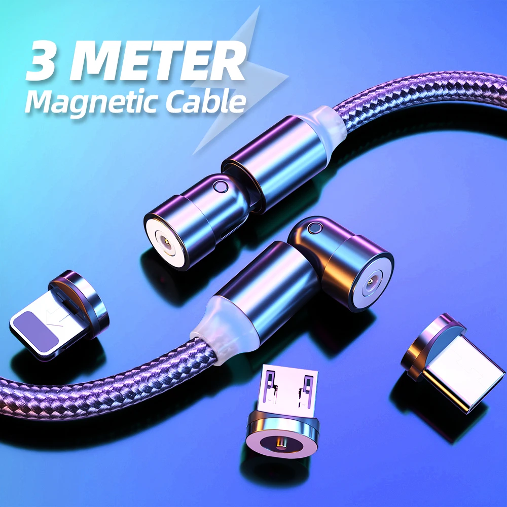 Magnetic Cable Type C Cable 540 Degree Rotate 2.4a Magnetic Charging ...