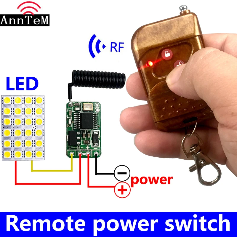 433mhz-DC-3-7V-4-5V-7v-12V-Battery-Power-Mini-Wireless-RF-Remote ...