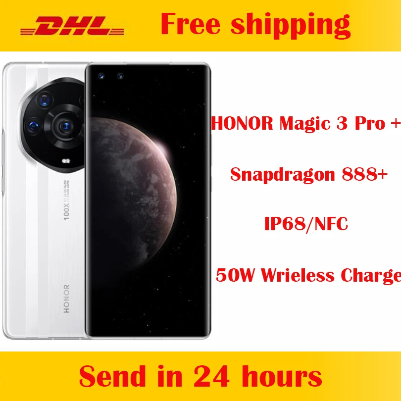 Official Original New Honor Magic 3 Pro + 5g Cell Phone Snapdragon 888 Plus 6.76inch Oled 64mp ...