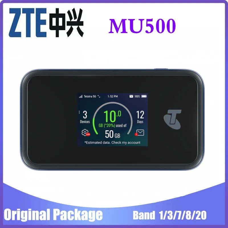 New 5G Wi Fi Pro ZTE MU500 Mobile Hotspot Sub6G Networks 2.4 Inch ...