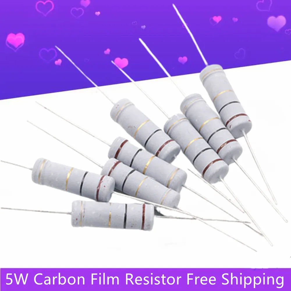 Free Shipping 2/3Day 5W Carbon Film Resistor 121 Kind Full Ohm ...