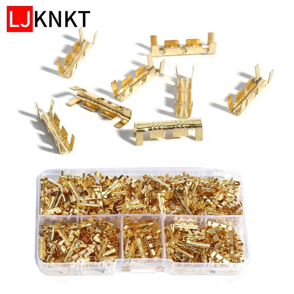 400/1000pcs Boxed U Shaped Terminal Brass Cold Inserts Connector Small ...