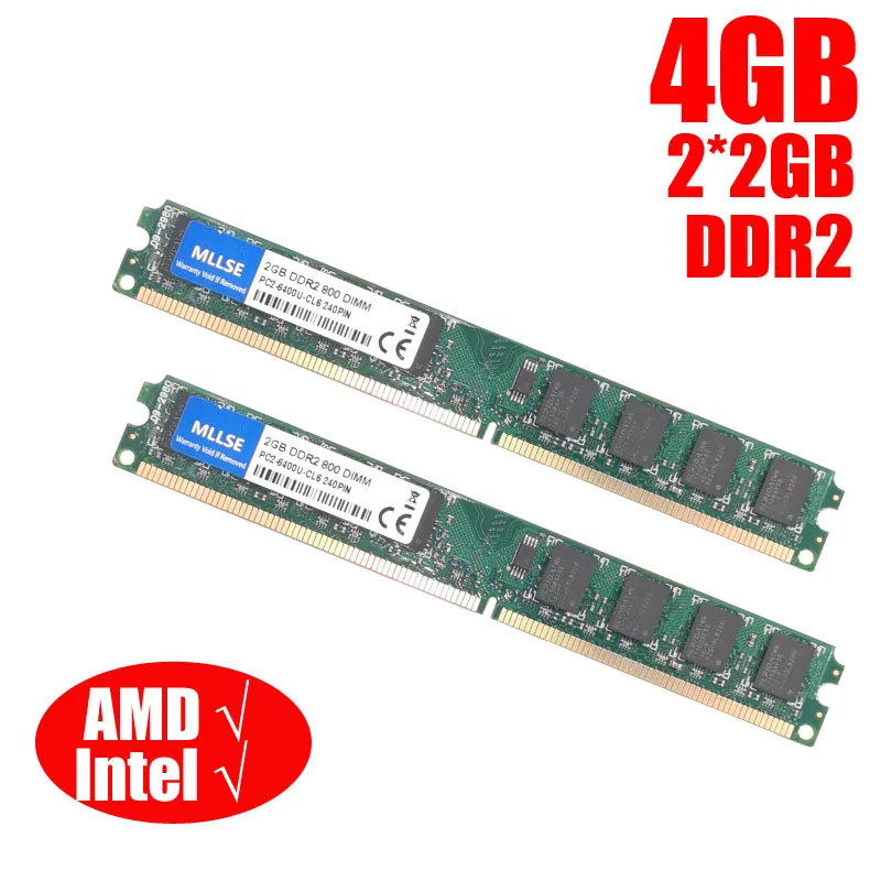 MLLSE DIMM DDR2 800Mhz/667Mhz 4GB(2GB*2Pieces) PC2-6400/PC2-5300 memory ...