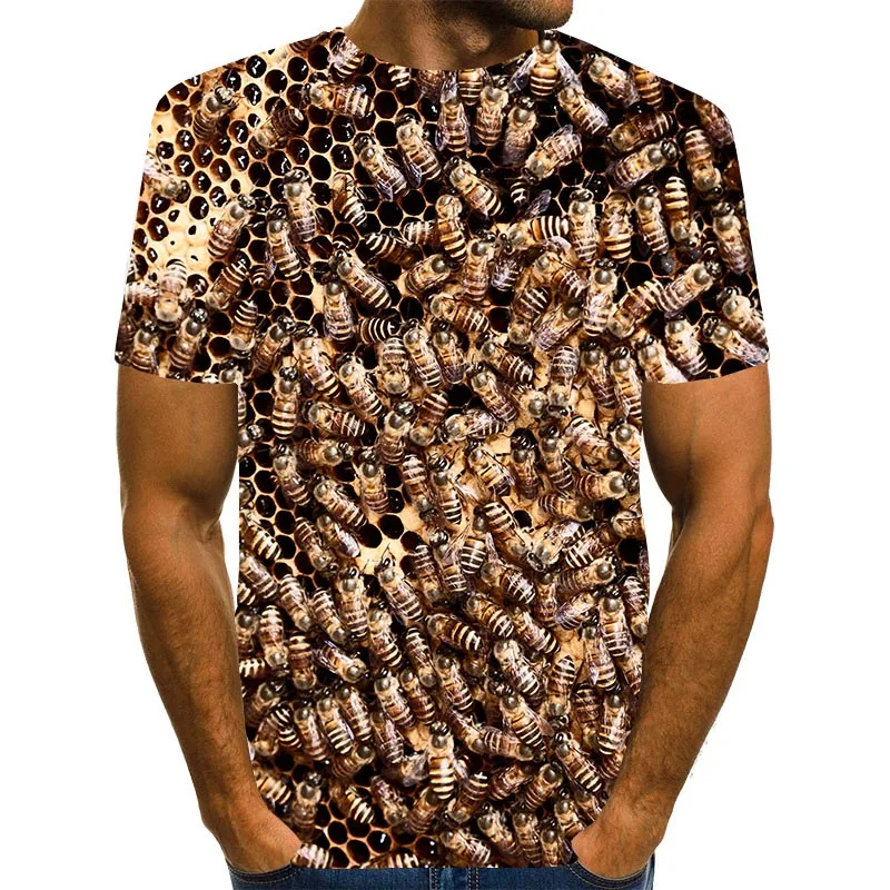 2021-Honeycomb-T-Shirts-For-Mens-Bee-Graphic-Men-Women-Tops-Honey-Bees ...