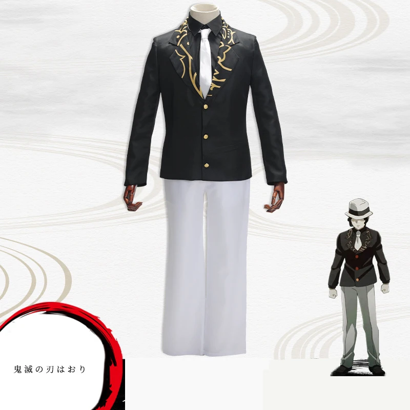 Disfraz de Anime Demon Slayer Kibutsuji Muzan, traje negro, uniformes ...