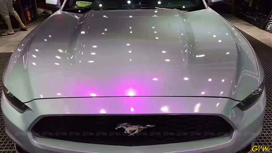 Glossy White to Purple Pearl Gloss Chameleon Vinyl Wrap Film With Air ...