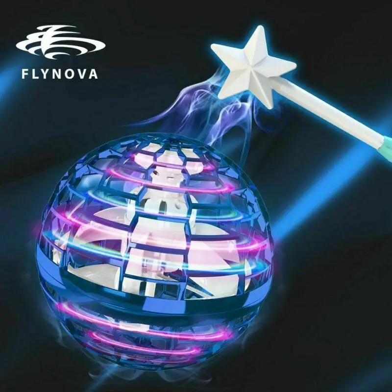 Flynova Pro Flying Ball Spinner Toy Hand Controlled Drone Helicopter ...