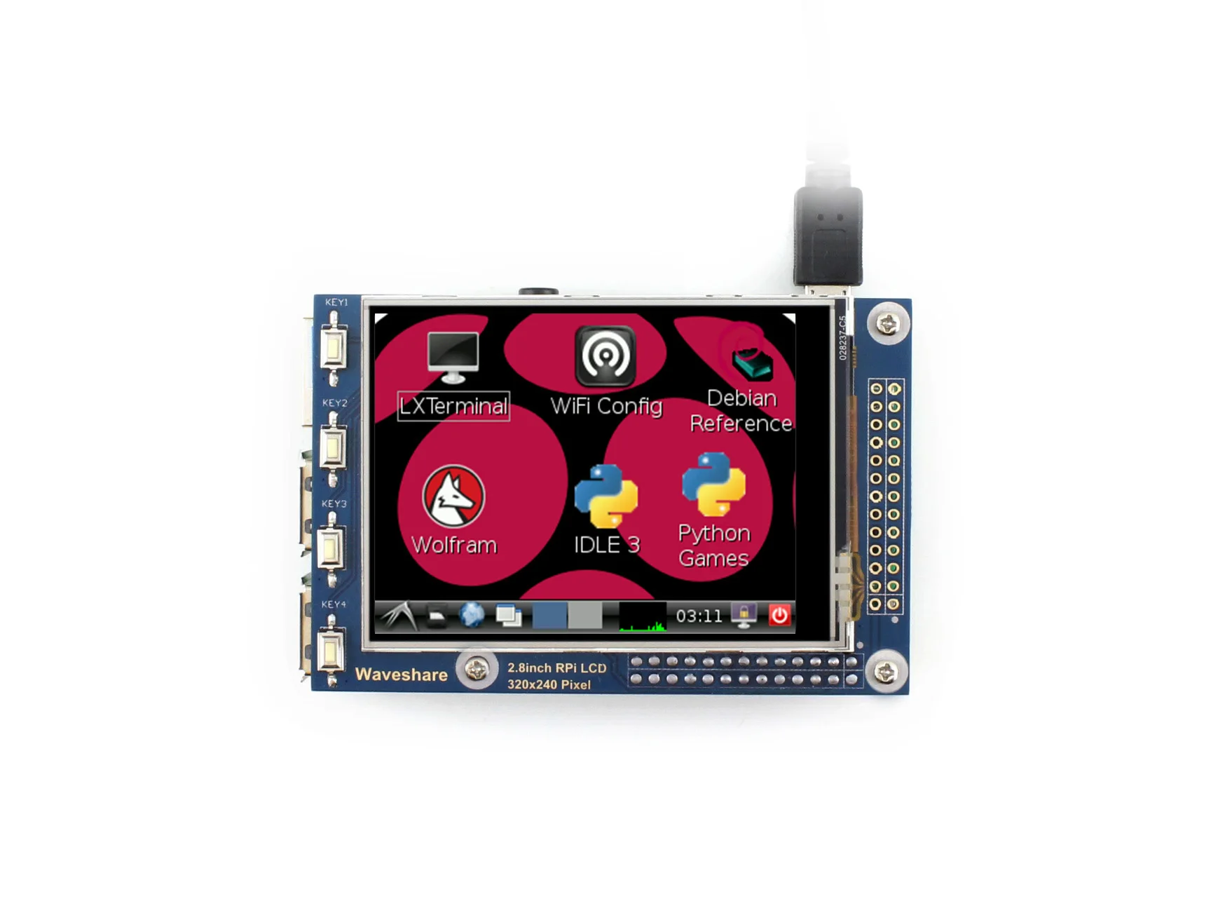 Waveshare 2.8inch Rpi Lcd (a) 320*240 Resistive Touch Screen Tft Lcd With Spi Interface Designed ...