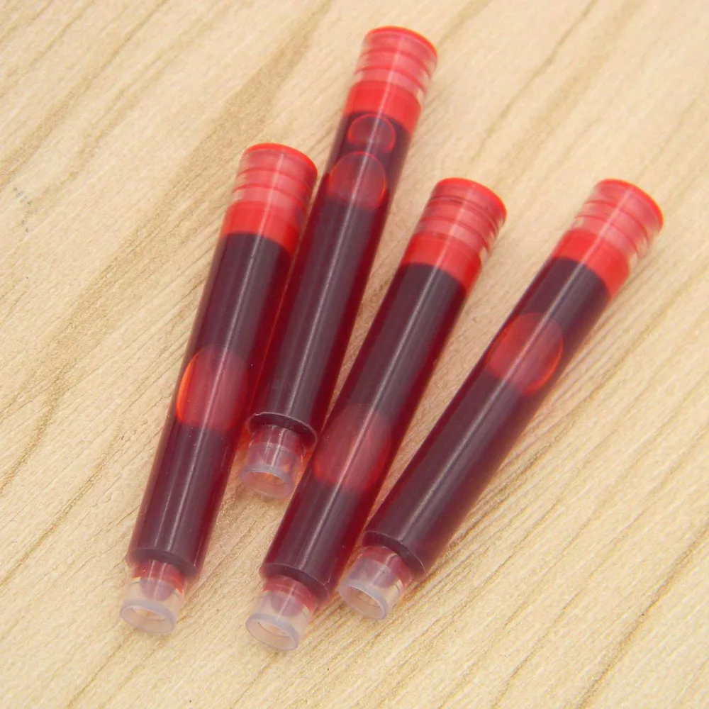 10pc Red Color Fountain Pen Ink Refill Converter Pump 3.4mm Cartridges ...