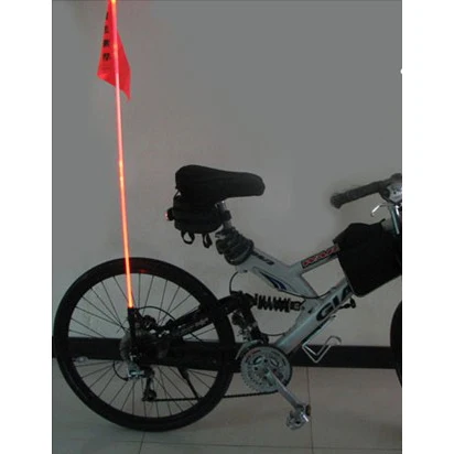 30X20CM Safety Bike Flags with LED lights Pole, Bicycle Safety Flag ...
