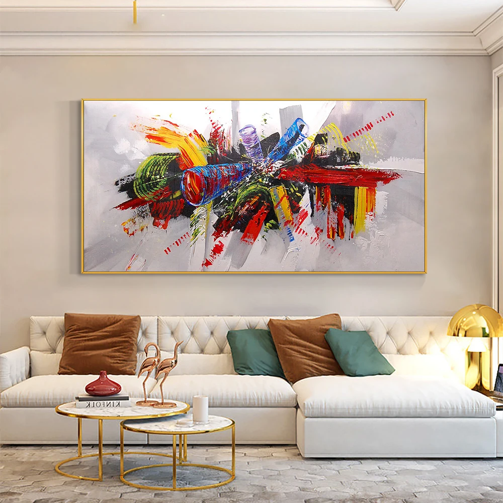 3 Color Modern Hand Painted Canvas Oil Paintings - Abstract Painting ...