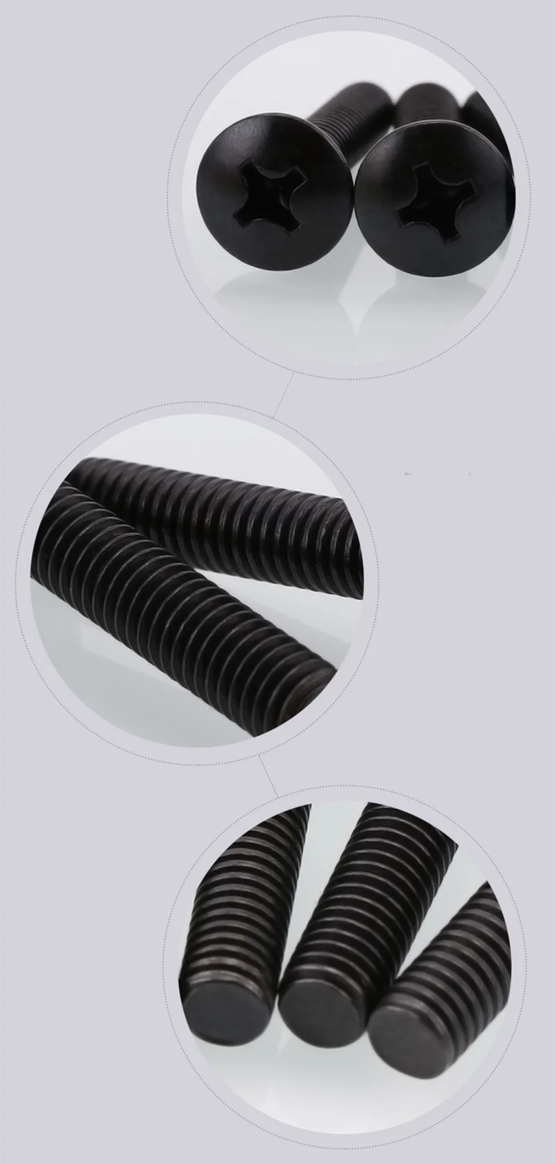 M3.5 20pcs-16mm -Vis Phillips à tête de champignon noir, TM M2M2.5 M3 ...