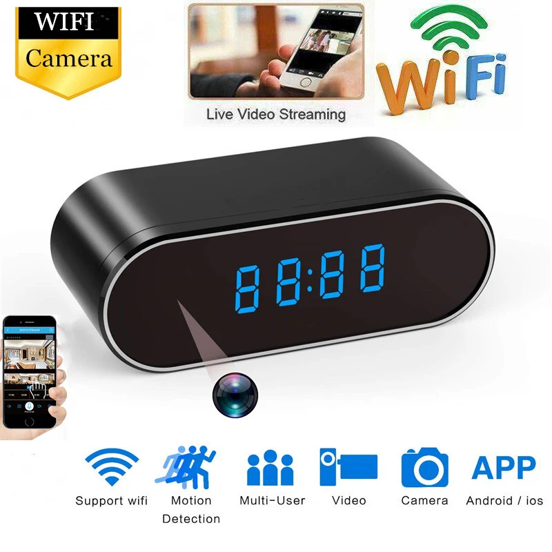 HD Clock WiFi Camera Mini IP home security Camcorder P2P Night Vision ...