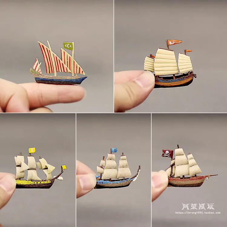 Miniature Model Mini Pirate Ship Sea Yacht Ocean Pleasure Boat Decor ...